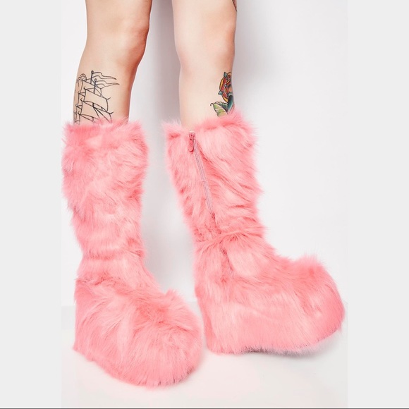 YRU | Shoes | Candy Party Monster Fuzzy Platform Boots | Poshmark